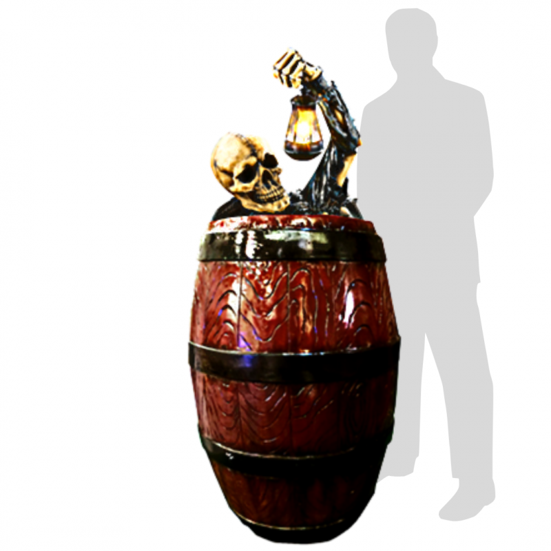 SG Largest Creepy Halloween Decor Rental Platform - Barrel Skeleton
