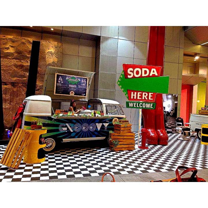 SG Largest Race Car Event Decor Platform - Up-cycled Metal Barrel Table ...