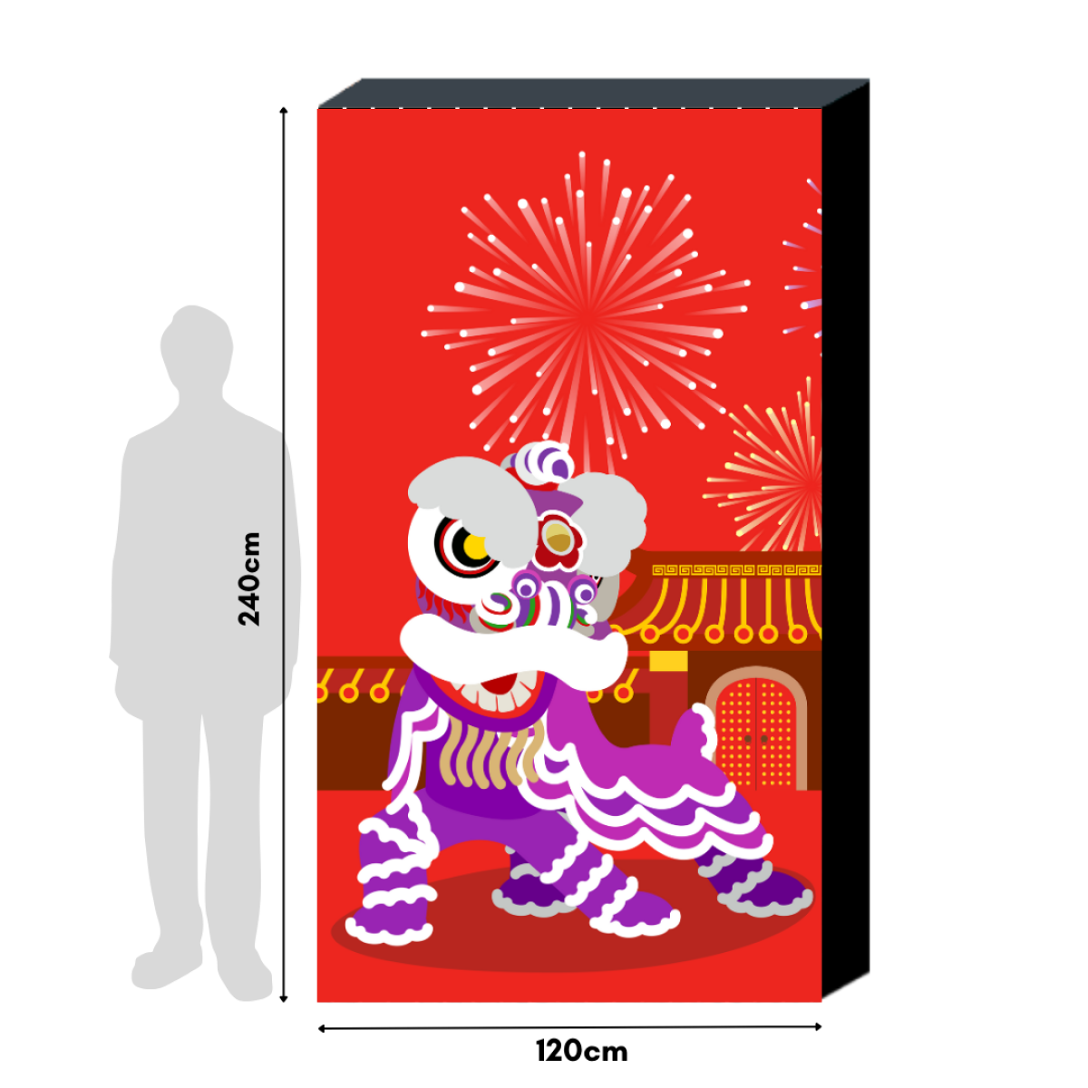 120cm x 240cm Chinese New Year Oriental Cartoon Greeting Backdrops - SG ...