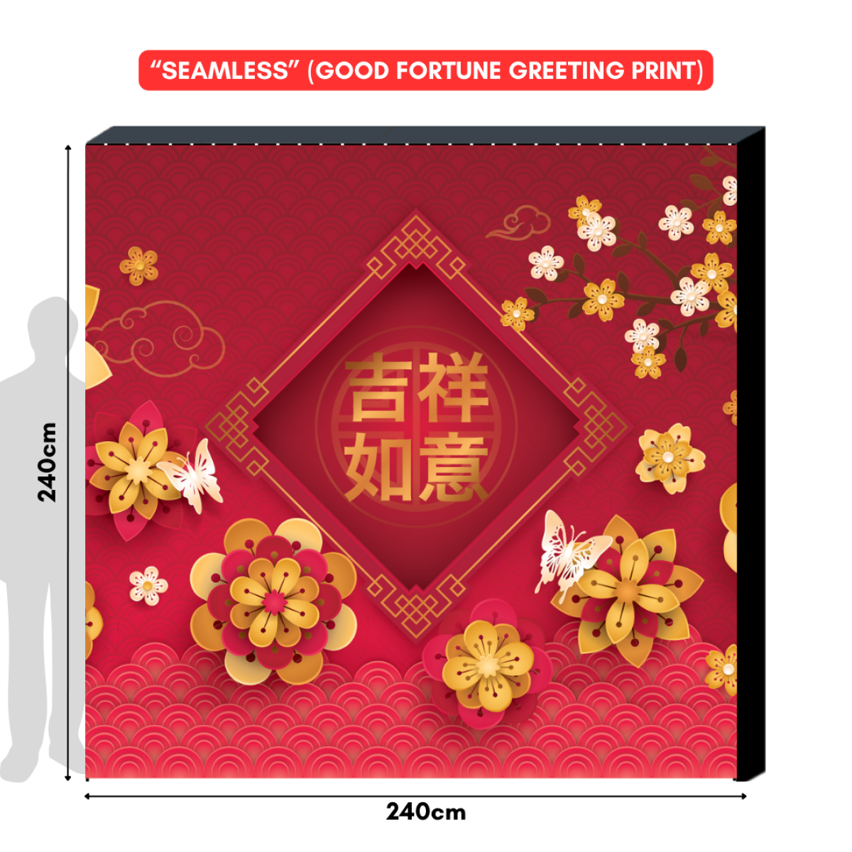 240cm x 240cm Chinese New Year Oriental Floral Greeting Backdrops - SG ...