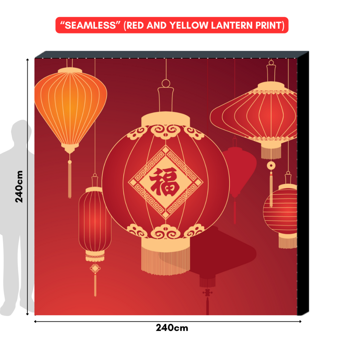240cm x 240cm Chinese New Year Oriental Objects Motif Greeting ...