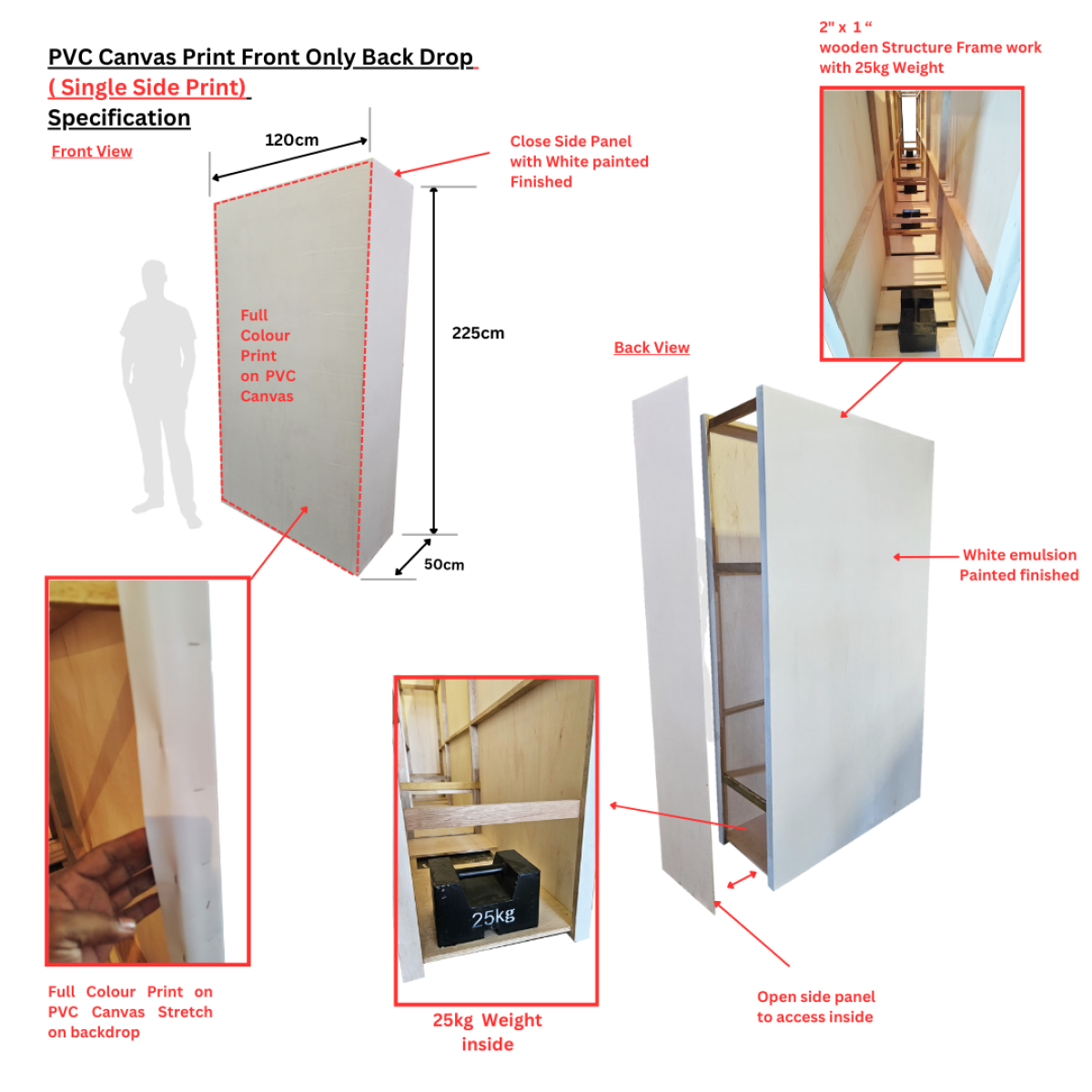 Self Standing Plywood Backdrops with Front and Back PVC Canvas Printing ...