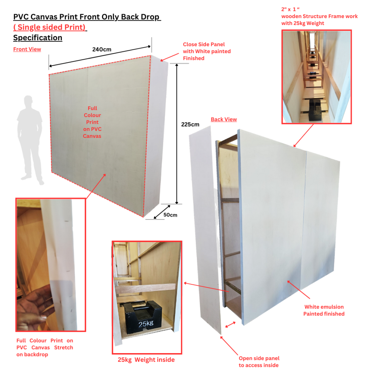 Self Standing Plywood Backdrops with Front and Back PVC Canvas Printing ...