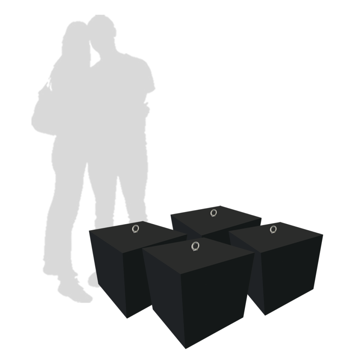 Black, White & Custom Printed Event Weights - 50 Kgs Cube Weights ...