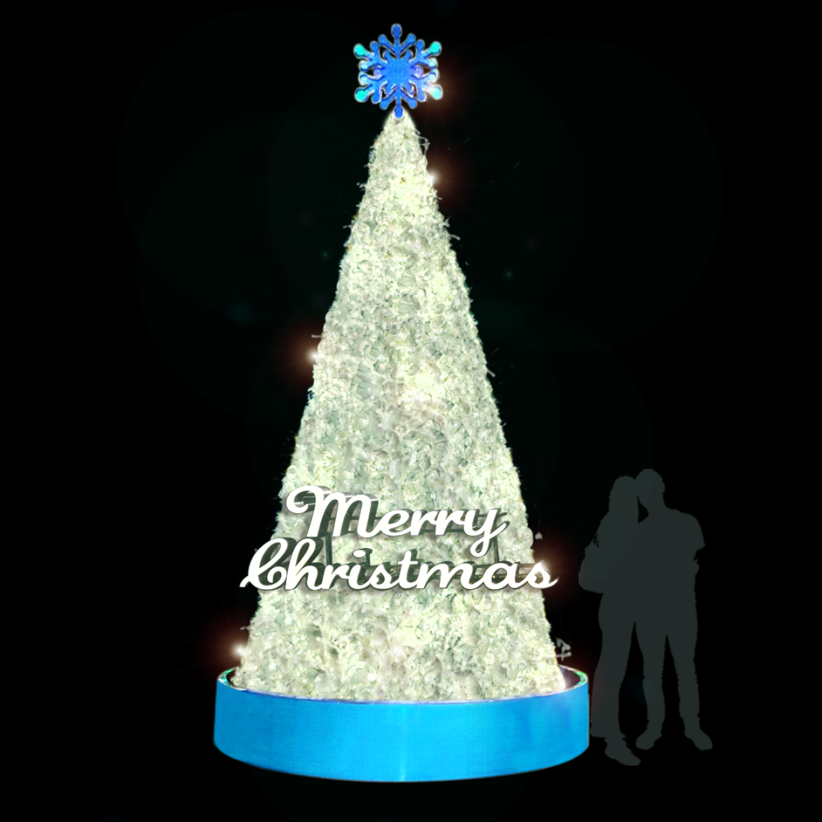5m Indoor Outdoor Classic Blue and Sliver Giant White Christmas Tree ...