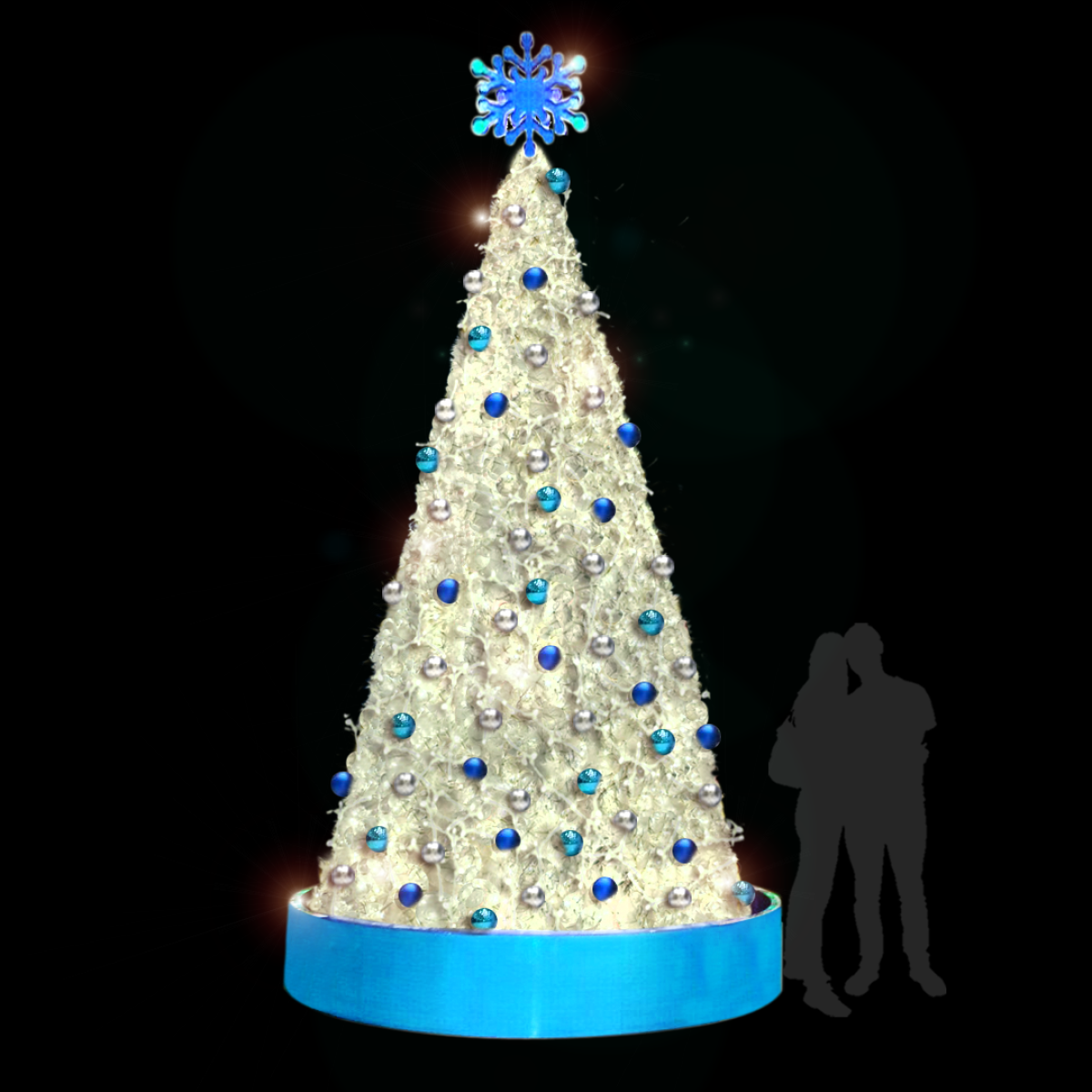 5m Indoor Outdoor Classic Blue and Sliver Giant White Christmas Tree ...