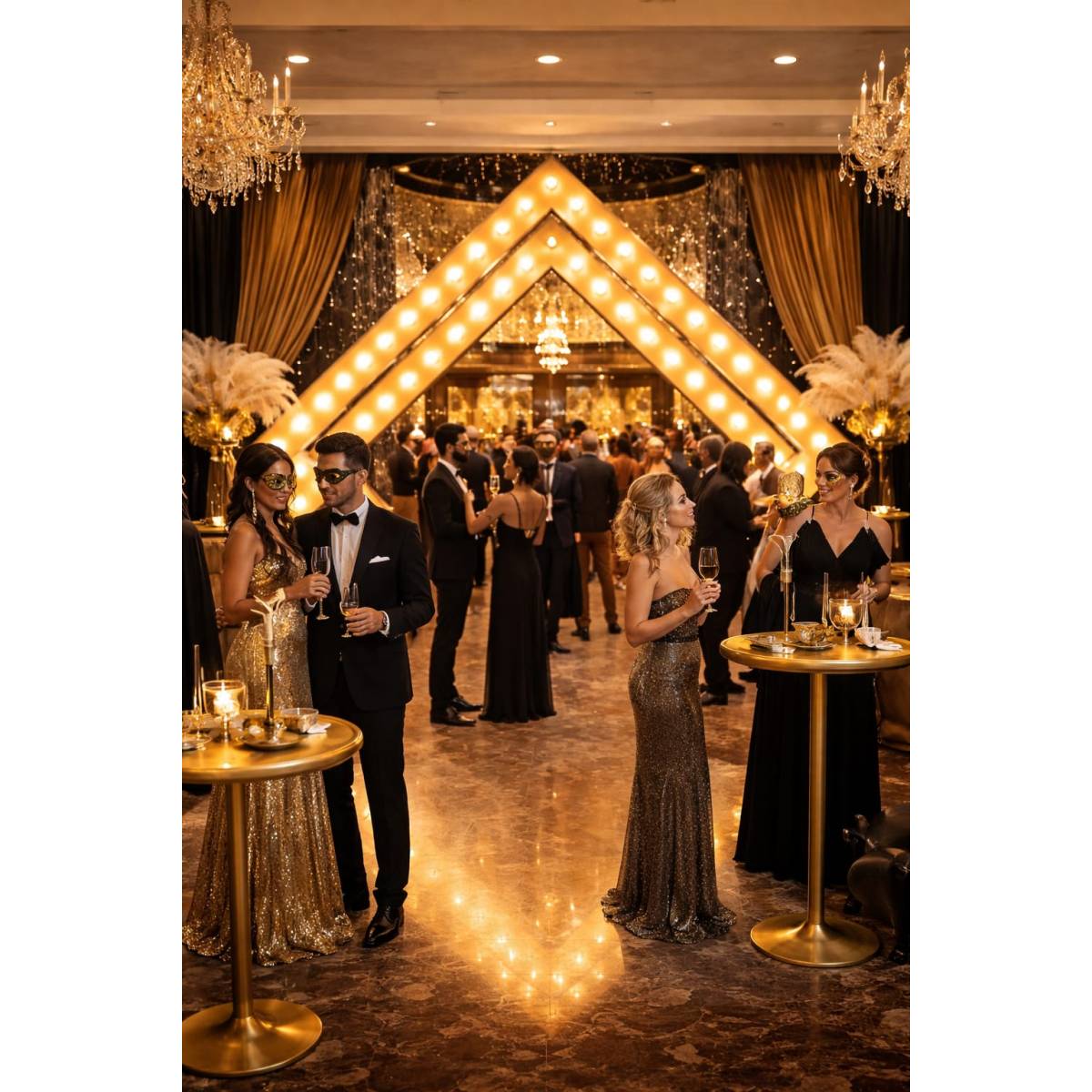Angular Pointed Arch with Ping Pong Lights - SG's Largest Event Archs ...