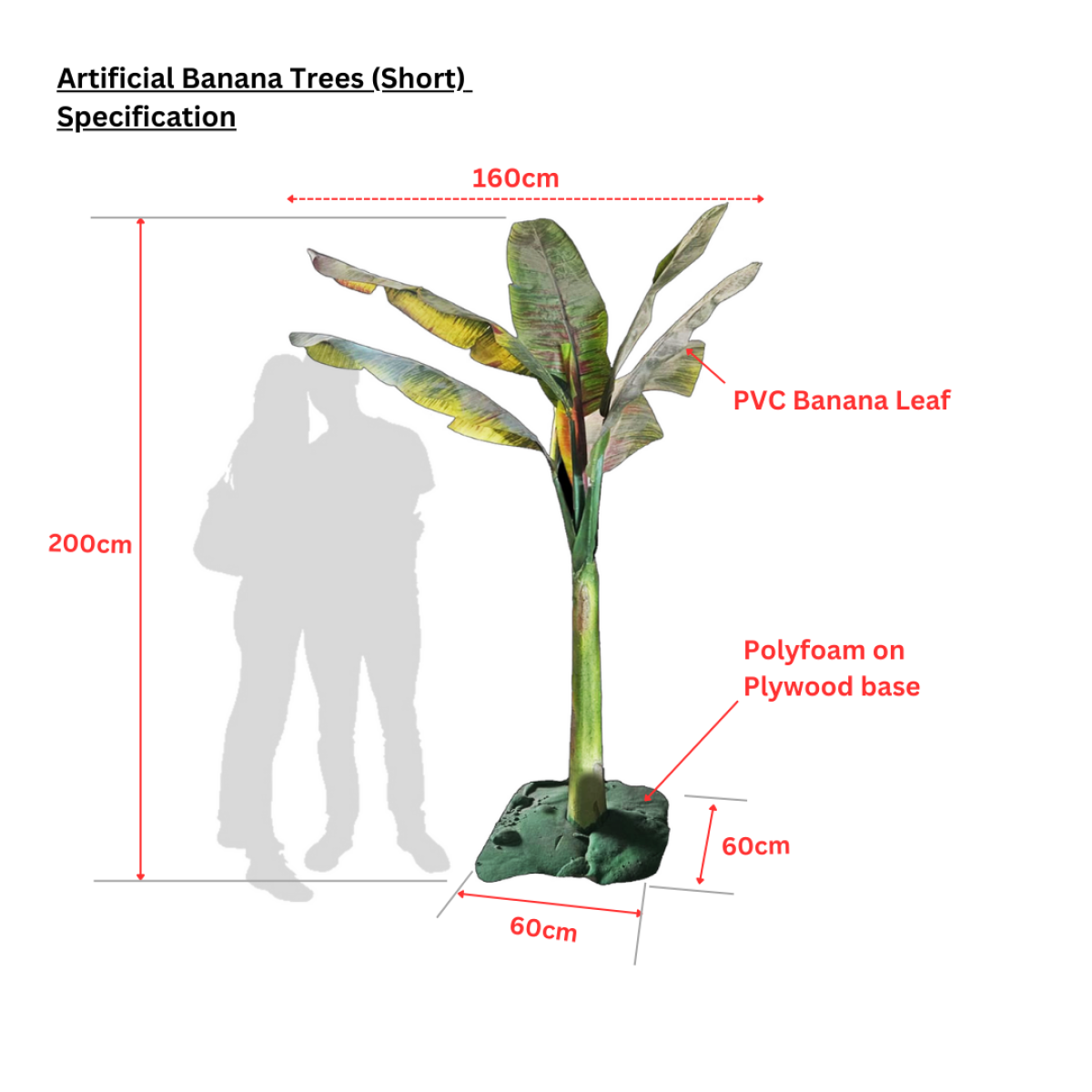 Artificial Banana Tree Plant with boulders - Large Faux Outdoor Trees ...