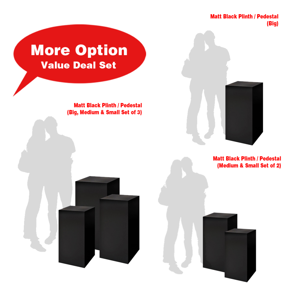 Black Pedestal & Plinth Display - Sg's Largest Store Display Cases and ...