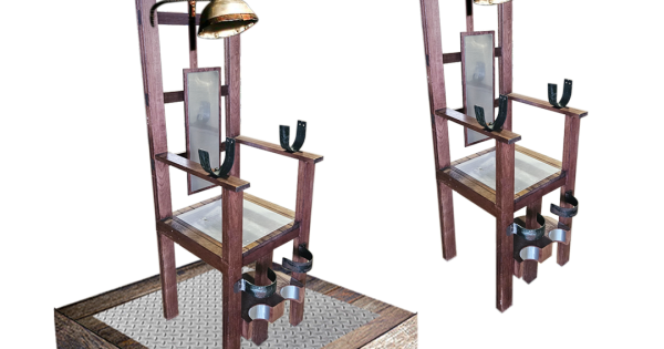 Electric Chair on Stage - SG's Largest Halloween Photo Op Rental Platform