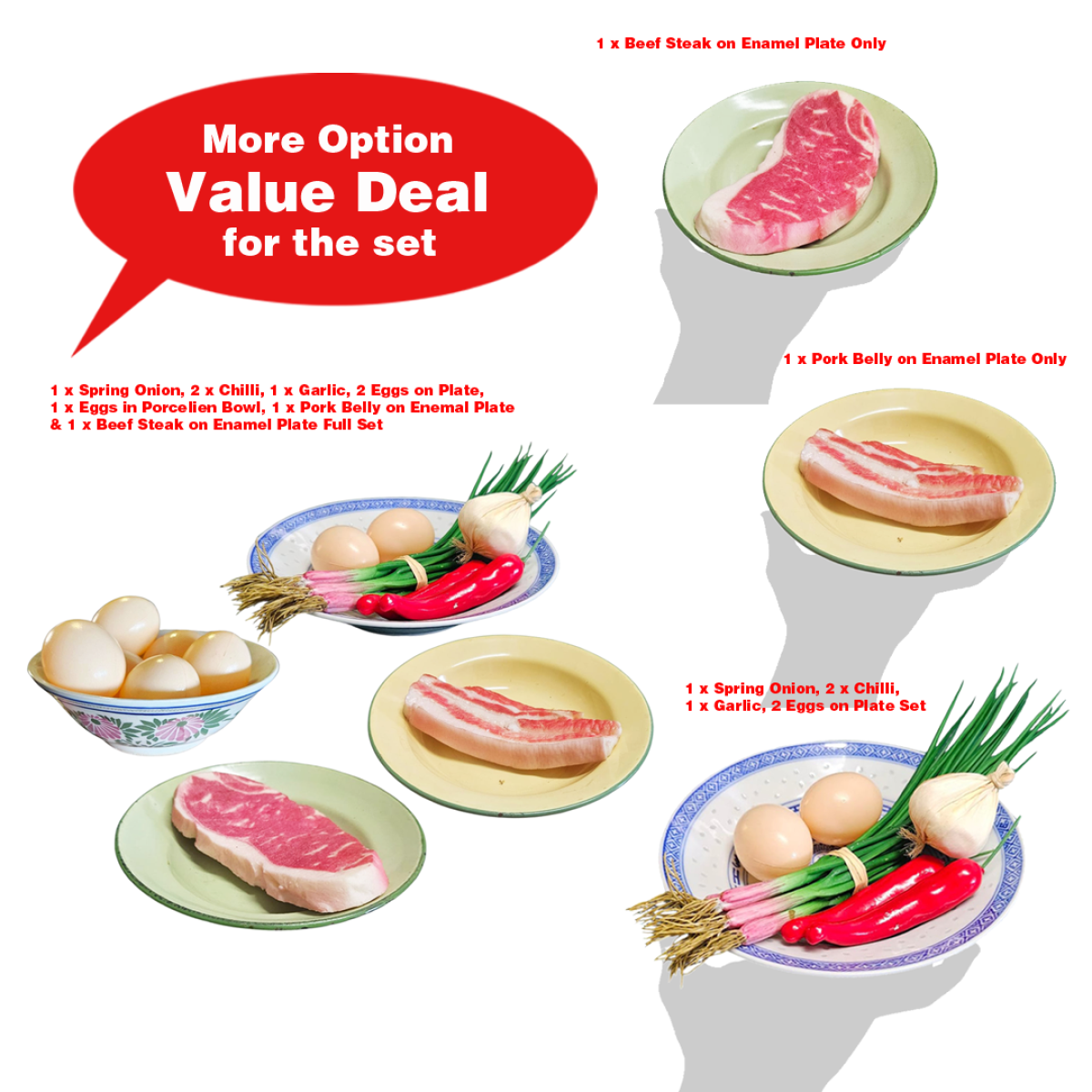 Fake Food Ingredient Display Set 6 - SG's Largest Artificial Food Props ...