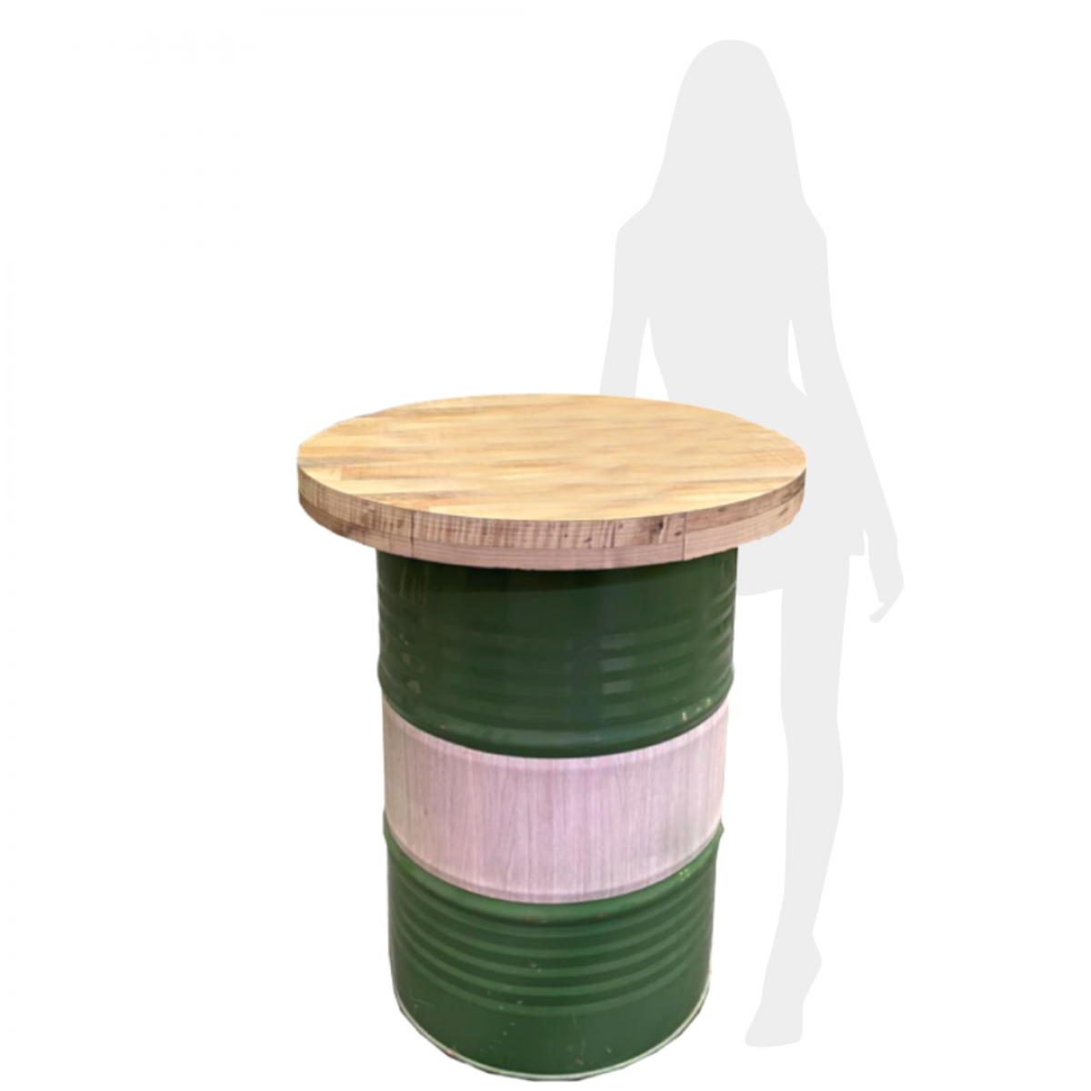 Upcycled Metal Barrel Table (with Table Top) - SG Largest Eco Furniture ...