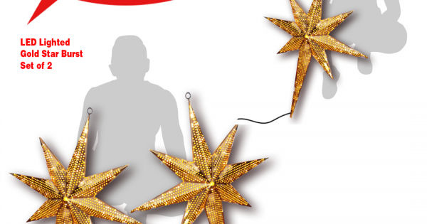 LED Lighted Gold Star Burst - SG's Star Props and Decor Rental Platform