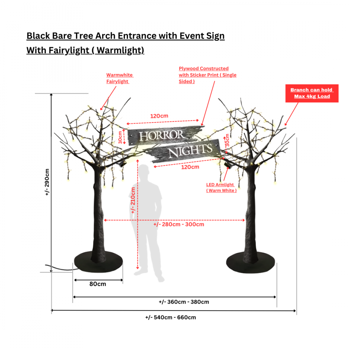 Halloween Bare Tree Arch - SG's Largest Halloween Event Arch Rental ...