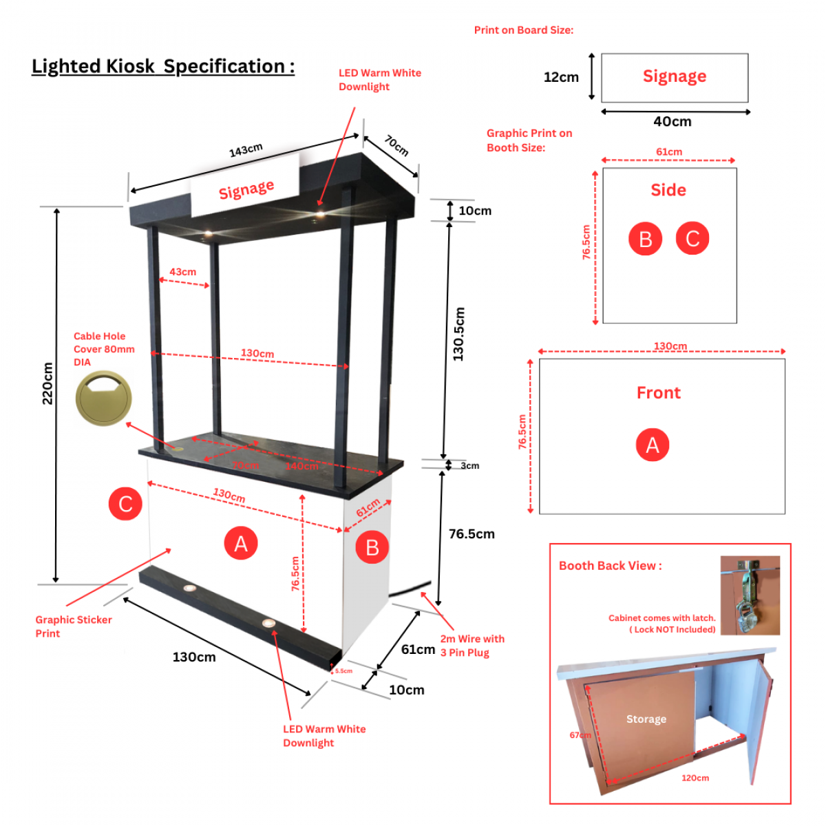 LED Lighted Booth with Customised Print and Event Signage (Classic ...