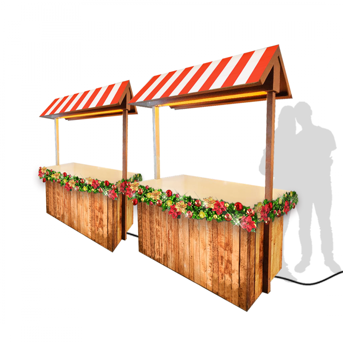 LED Lighted Christmas Booth - SG's Street Food Pointed Roof Food Booth ...