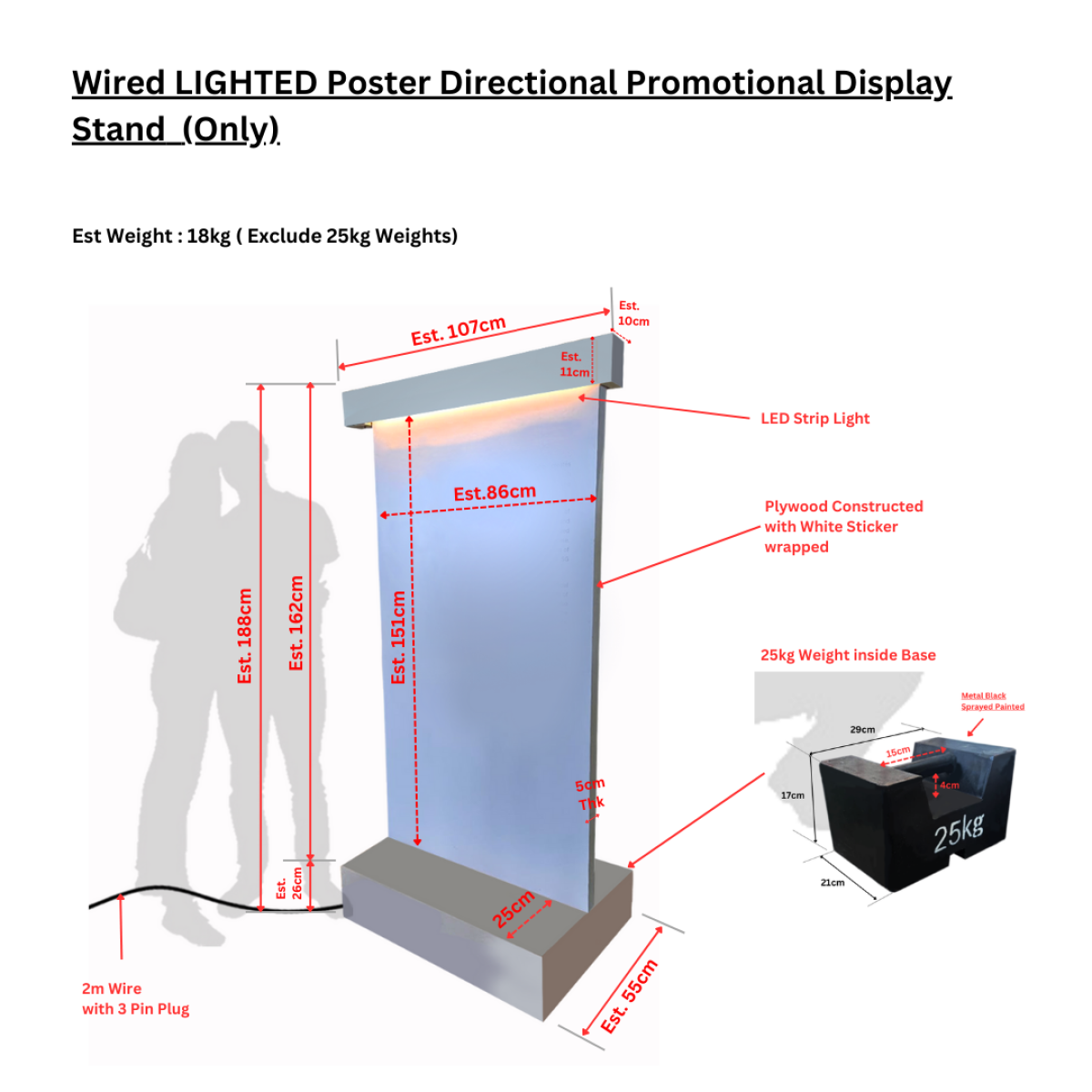 LED Lighted Display Stand Rental Singapore | Custom Printed & Battery ...