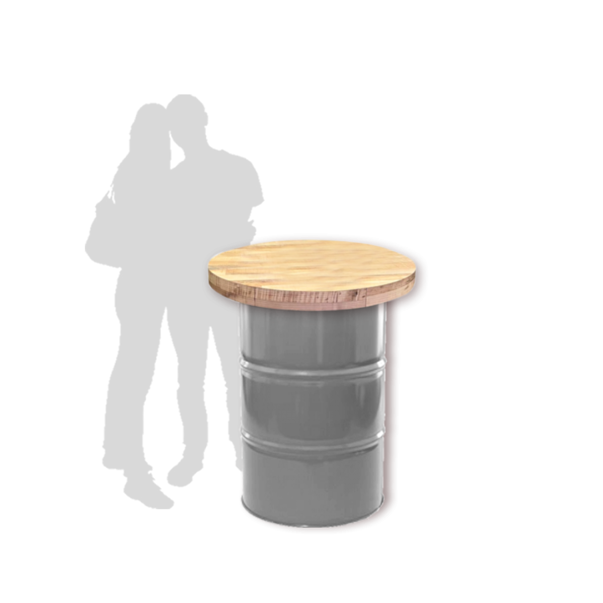 Metal Barrel with Table Top - SG's Largest Metal Barrel Rental Platform
