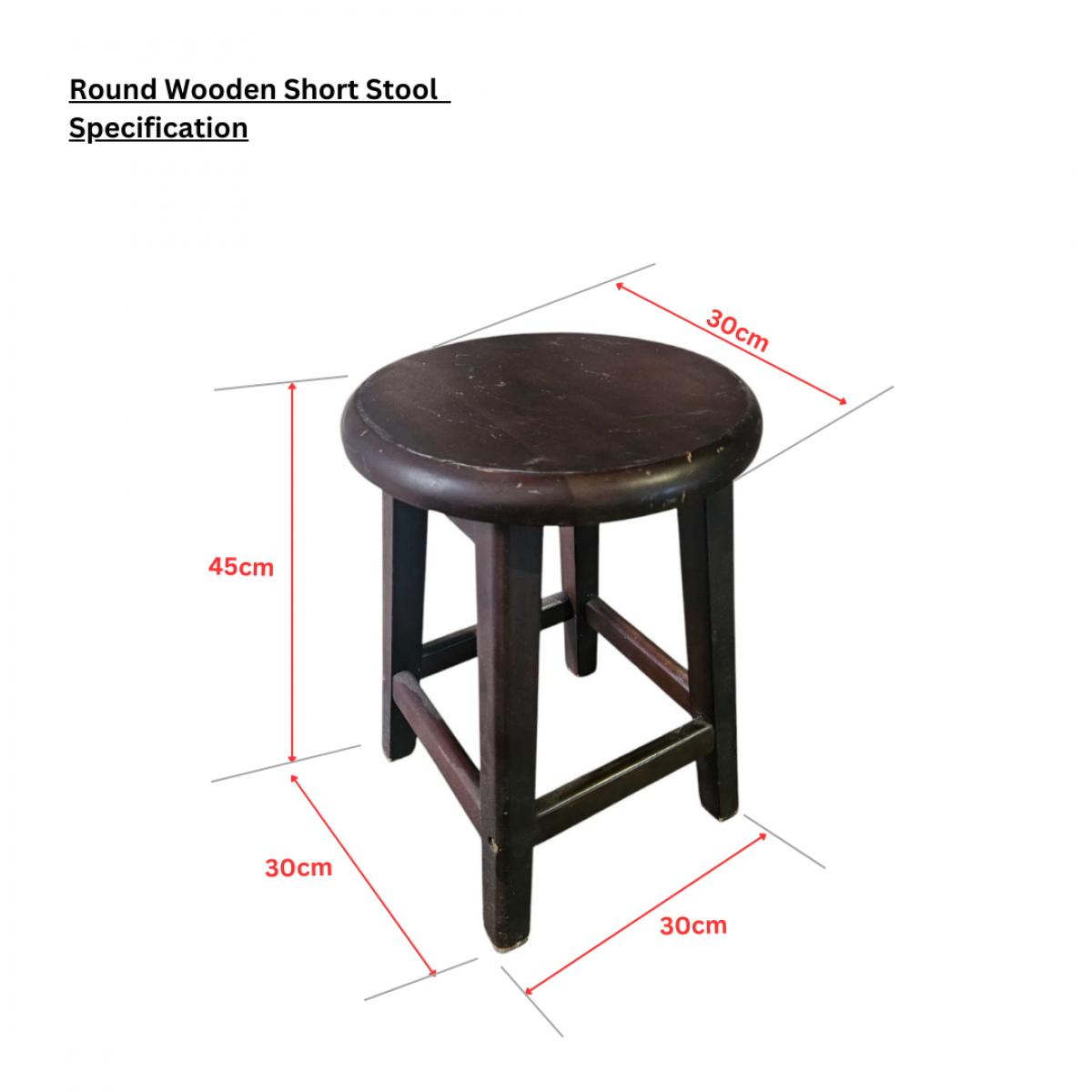 Old Wooden Stools - SG's Largest Wooden Event Furniture Rental Platform