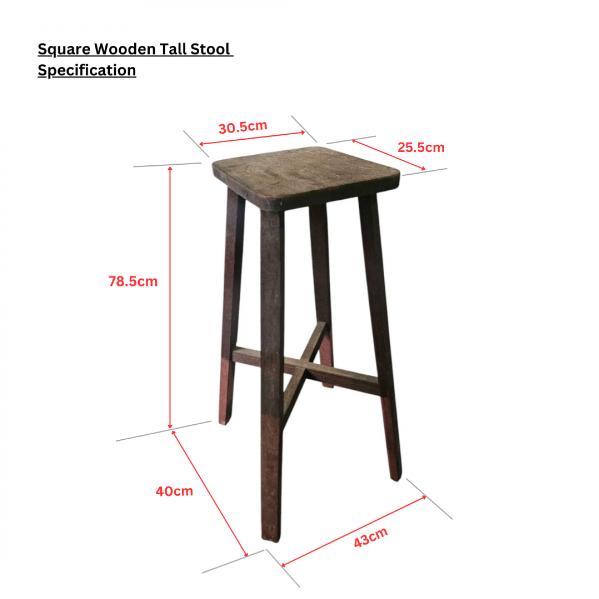 Old Wooden Stools - SG's Largest Wooden Event Furniture Rental Platform
