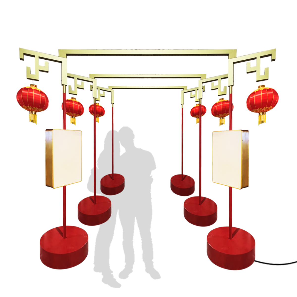 Oriental Lantern Multiple Tier Arch Tunnel Walk Way Entrance with Event ...