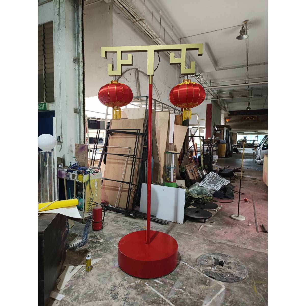 Oriental Lantern Pole with Lightbox and Weighted Base - SG's Largest ...