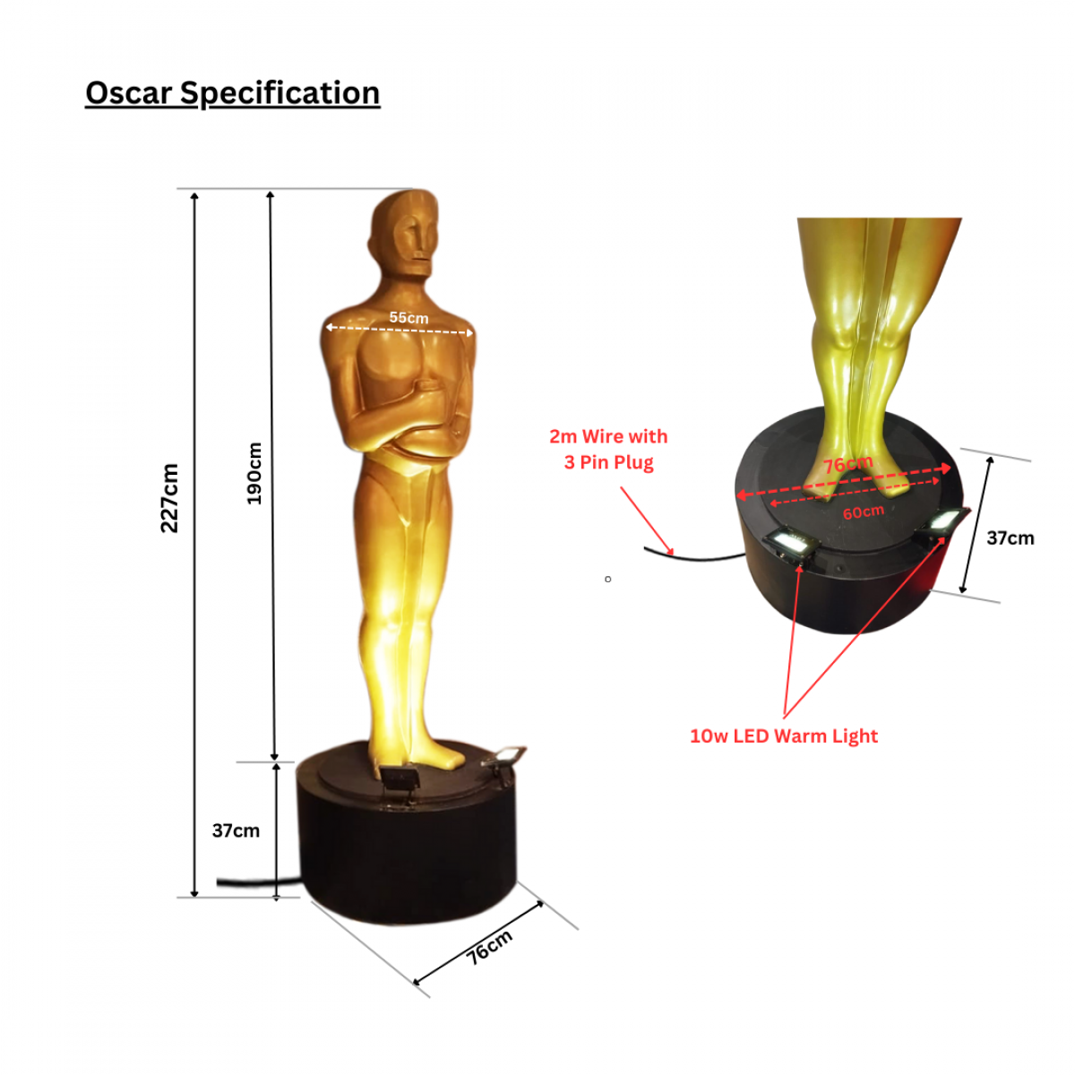 Oscar Statue - Sg's Largest Thematic Ballroom Props and DnD Decor ...