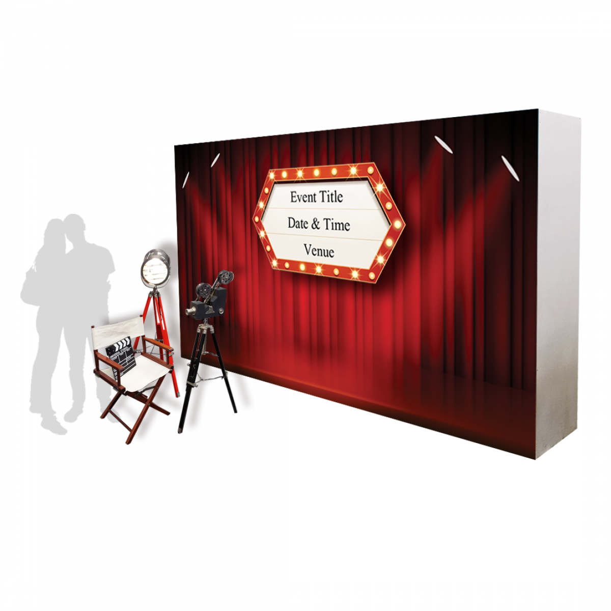 Red Curtain Backdrop with Decor - SG's Largest Hollywood Glitz and ...