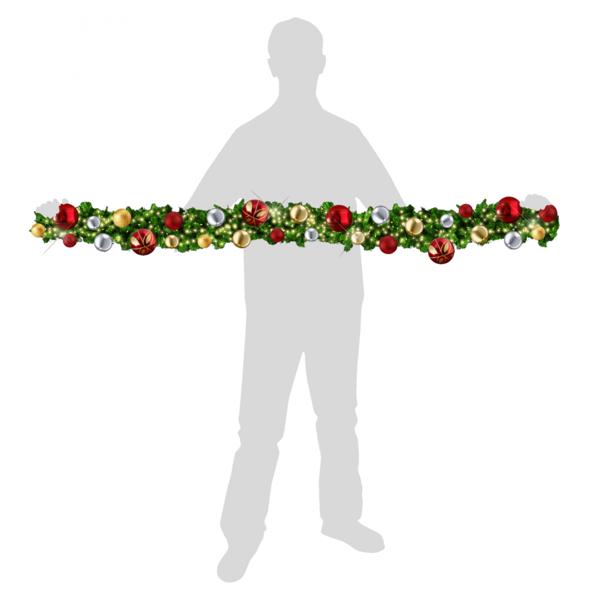 Red Gold Christmas Garland - Rent outdoor christmas decorations in SG