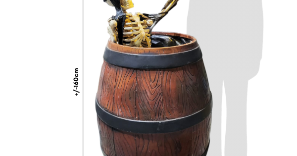 SG Largest Creepy Halloween Decor Rental Platform - Barrel Skeleton