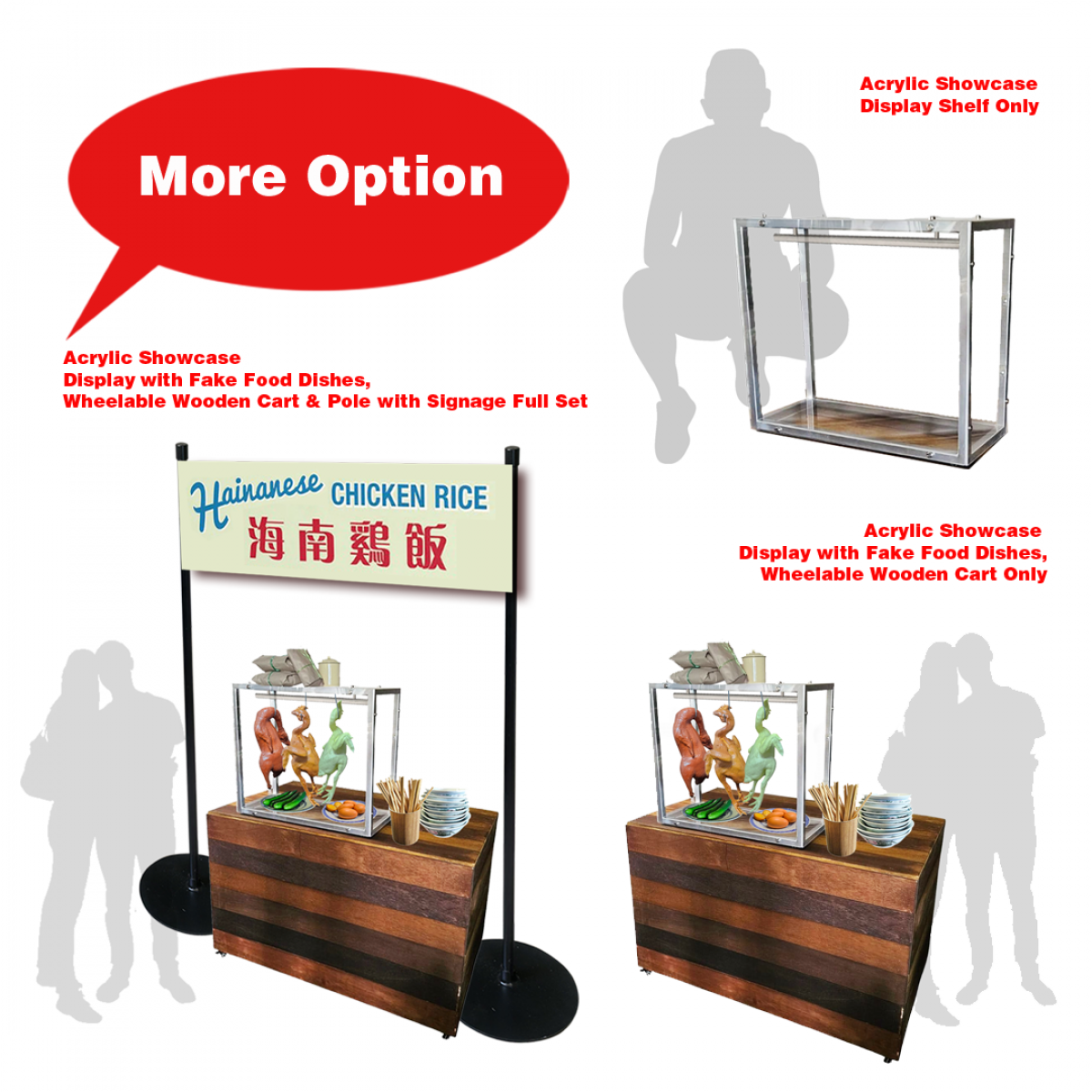 Street Hawker Chicken Rice Stall / Booth with Acrylic Showcase