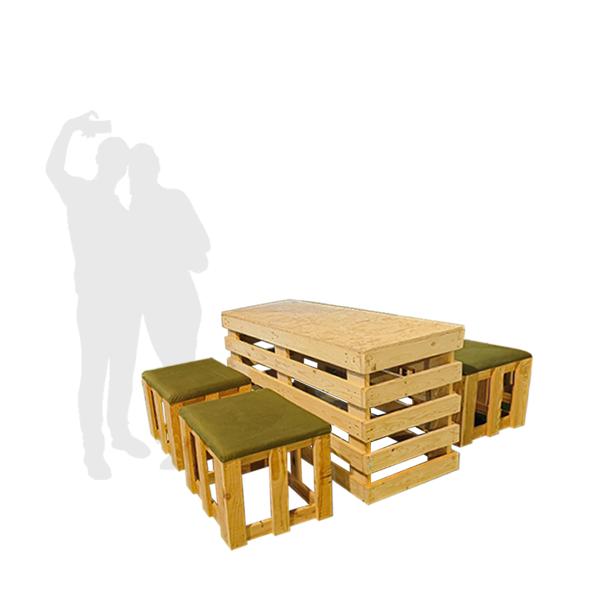 Upcycled Pallet Table and Seats Set - SG's Largest Event Furniture ...