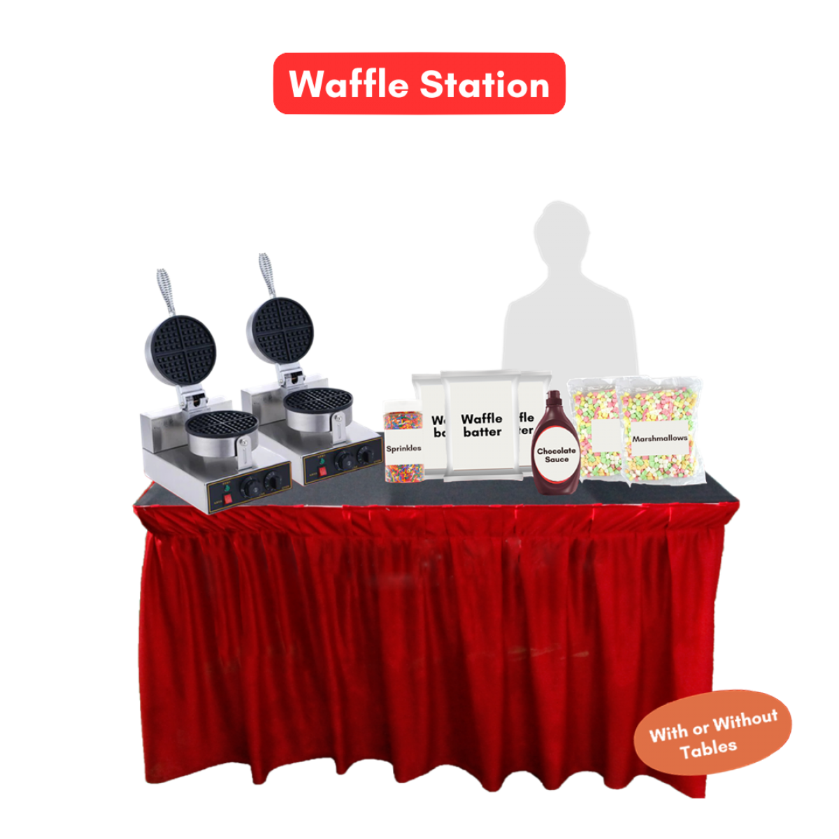 Waffle Live Food Station - SG's Yummiest Waffle Station For Rent