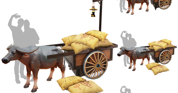 Wheel Cart Booth With Buffalo (SG Heritage, SG Food Kiosk , 50s / 60s ...