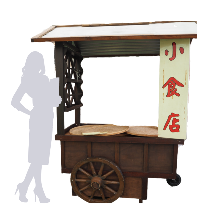 SG Largest Pop Up Rental Cart Platform - Vintage Push Cart