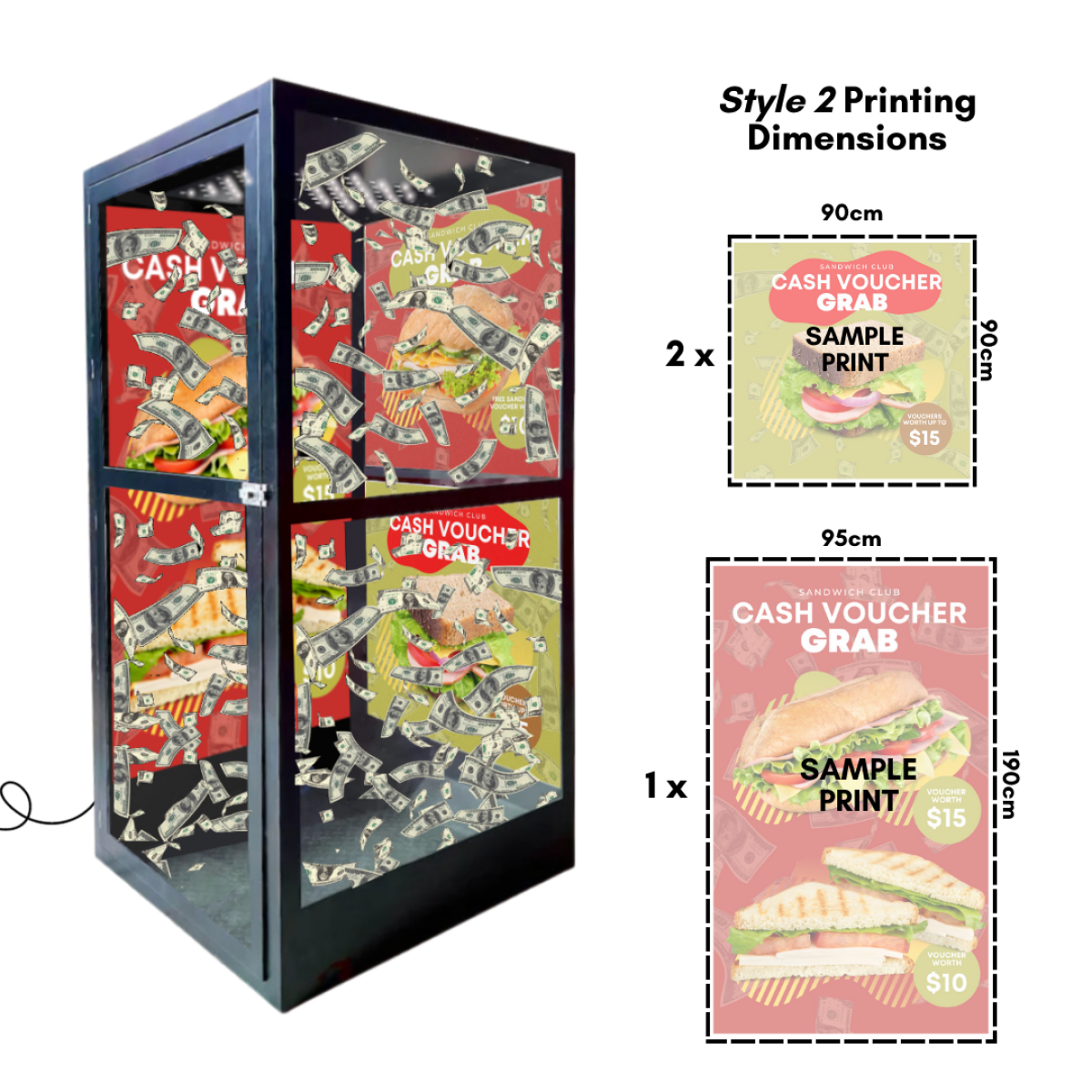 Cash Grab Booth - Rent Money Blowing Machine and cash grab booth rental