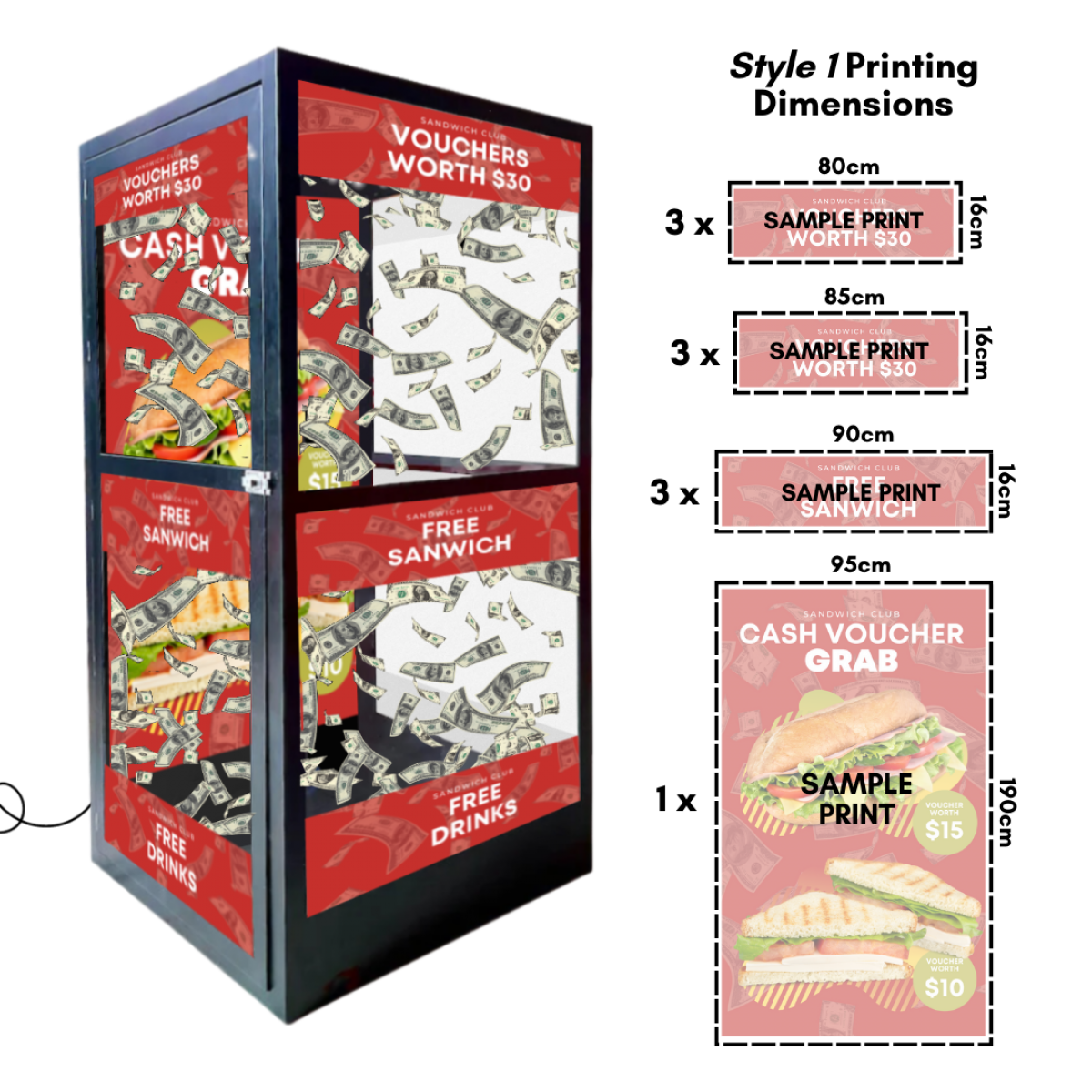 Cash Grab Booth - Rent Money Blowing Machine and cash grab booth rental