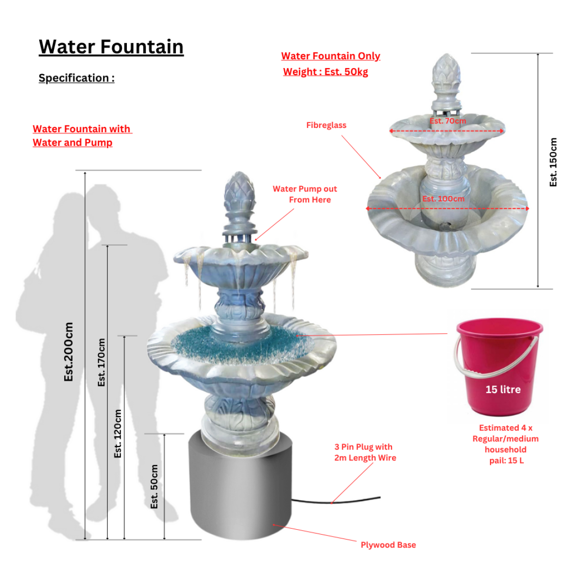 Garden Fountain - Rent wishing well and Garden Well in SG