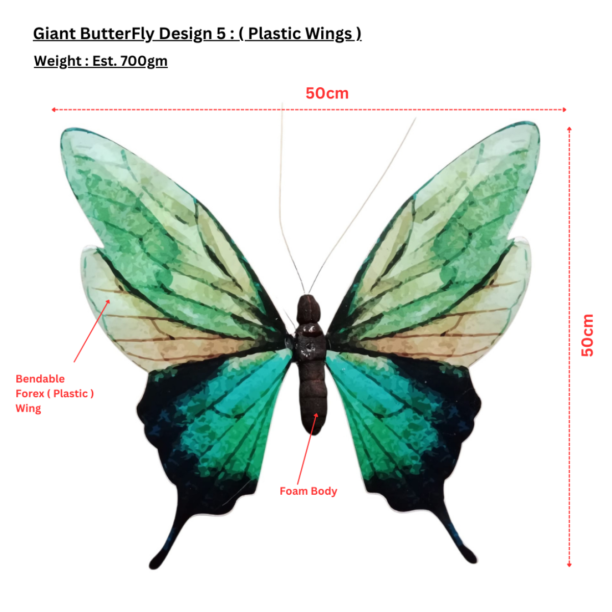 Giant Butterfly Props Rental | Garden & Fantasy Event Decor