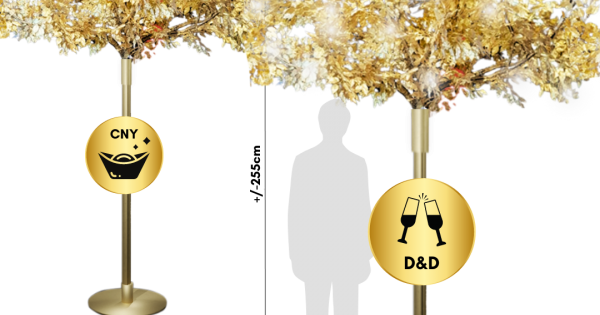 Gold Tree Pole - SG's Largest DnD Decor and Gala Decorations Rental ...