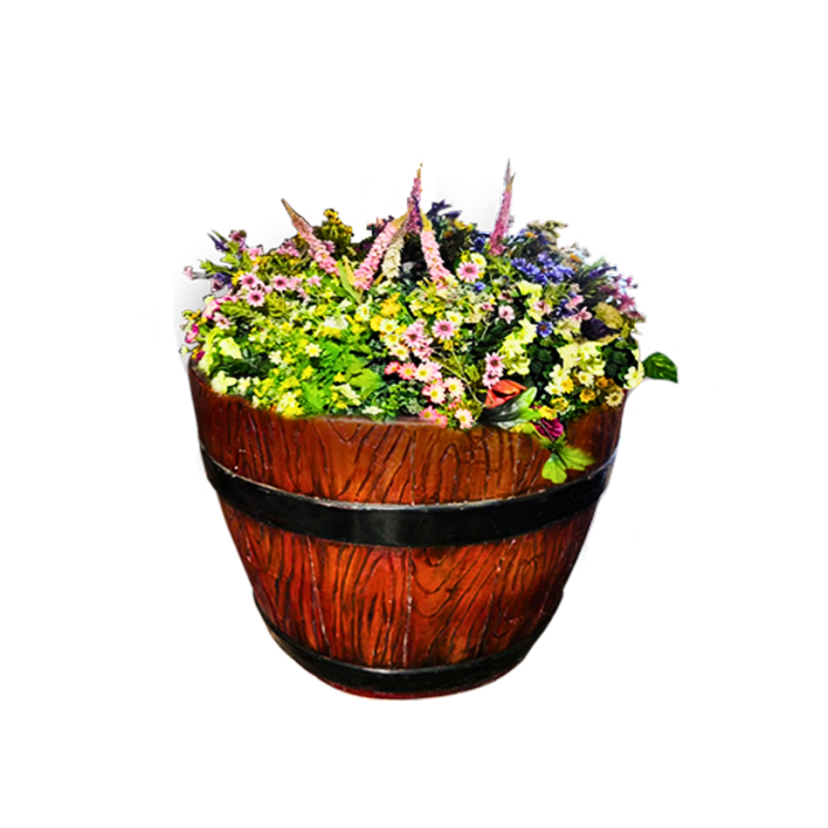 Half Dark Brown Barrel With Flowers and Lights - SG's Largest Barrel ...