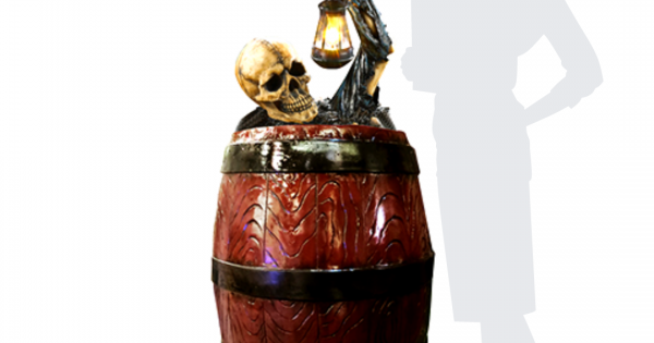 SG Largest Creepy Halloween Decor Rental Platform - Barrel Skeleton