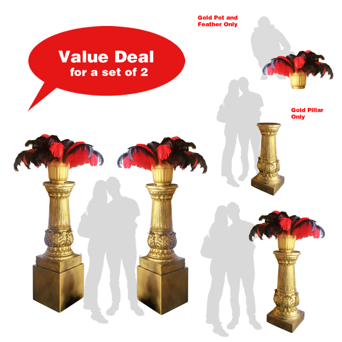 Leaf Motif Roman Columns - Rent Medieval Decoration and Roman Decoration