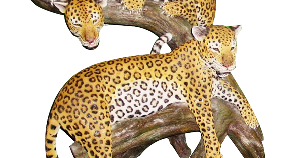 Leopards on Tree - Leopard Sculptures as Jungle Props and Safari Decor ...