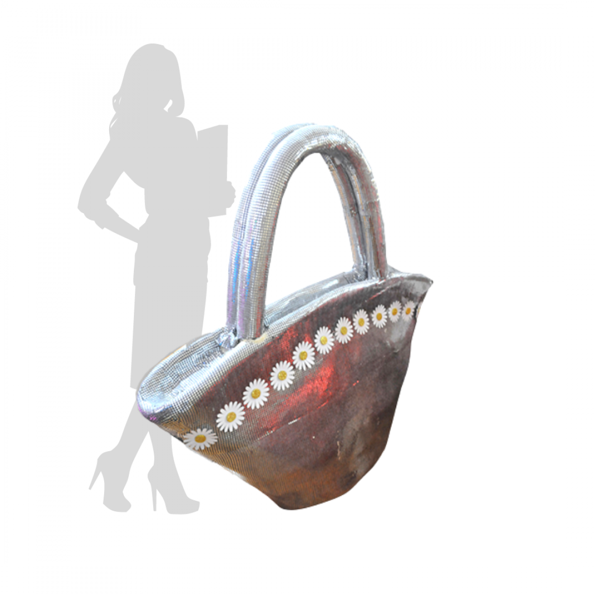 Giant Silver Handbag