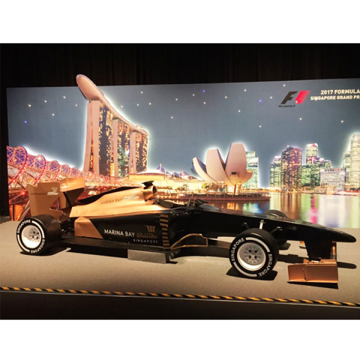 SG Largest Race Car Event Decor Platform - Gold F1 Racing Car Prop