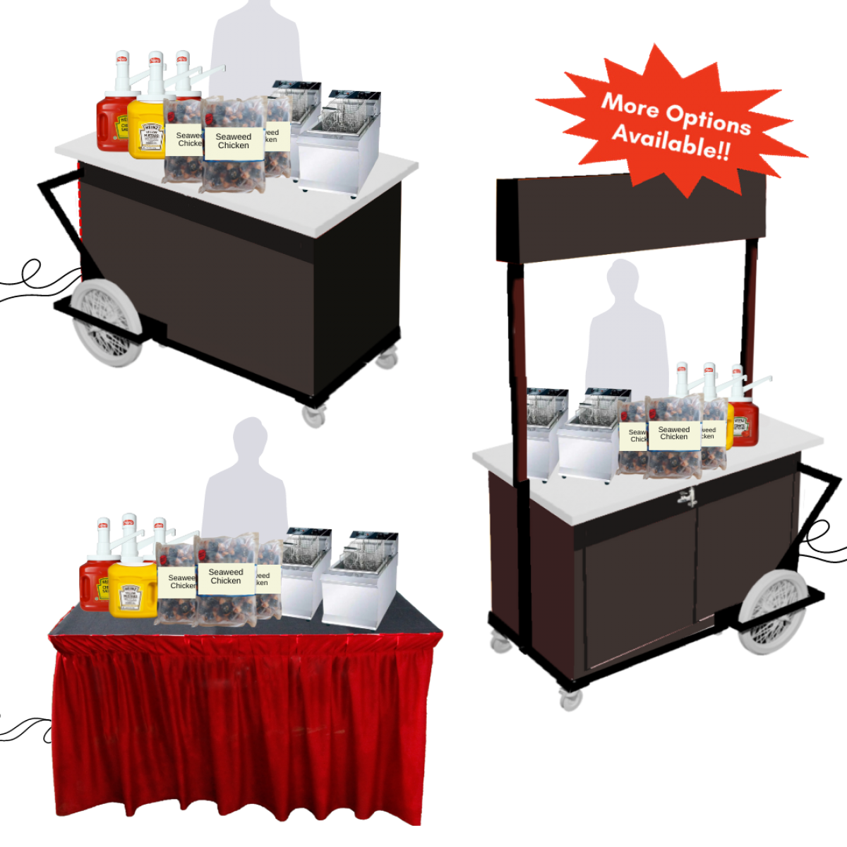 Seaweed Chicken Live Food Station with Custom Sticker Printing and ...