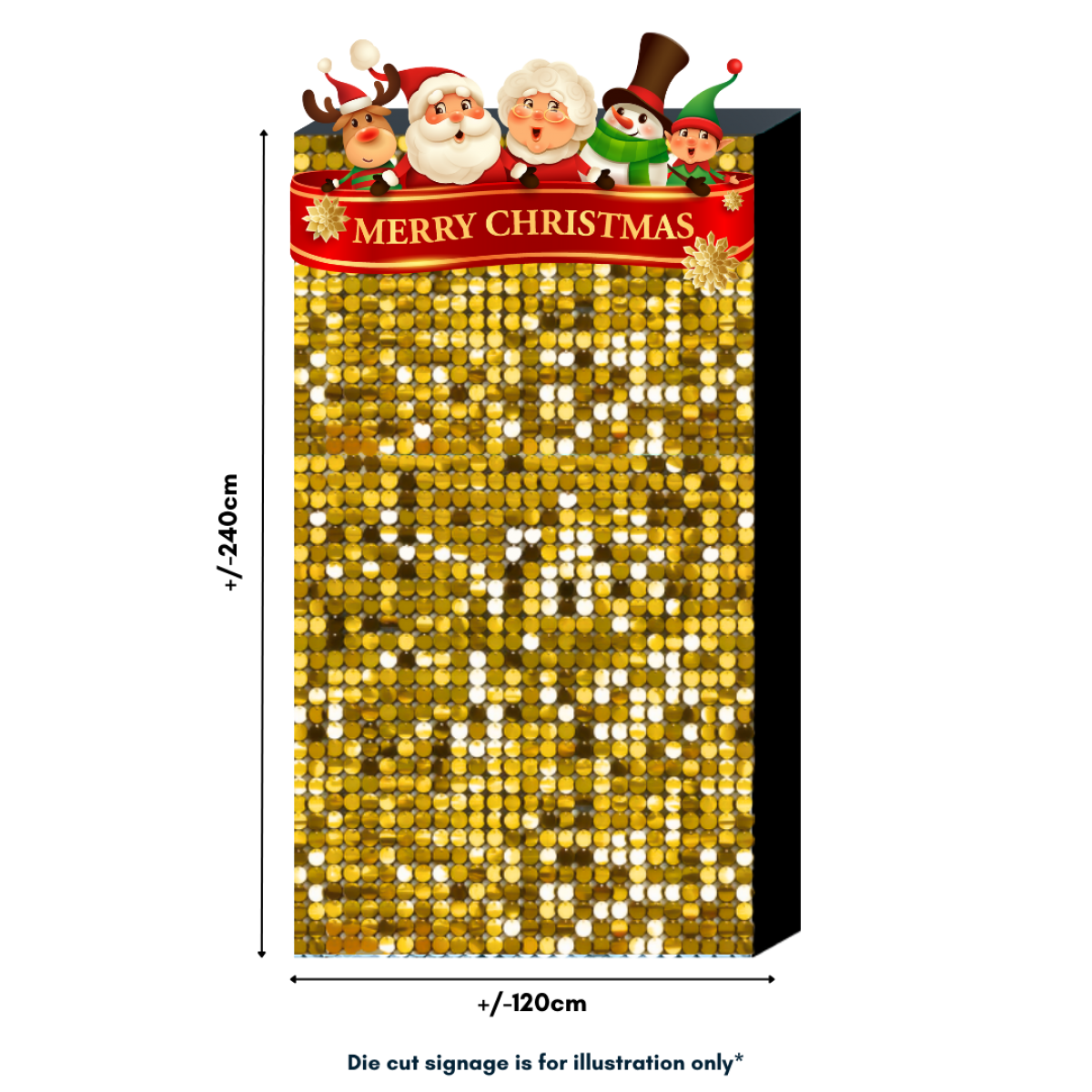 Small Gold Sequin Backdrop - Convention, DnD and Event Back Drops Rental