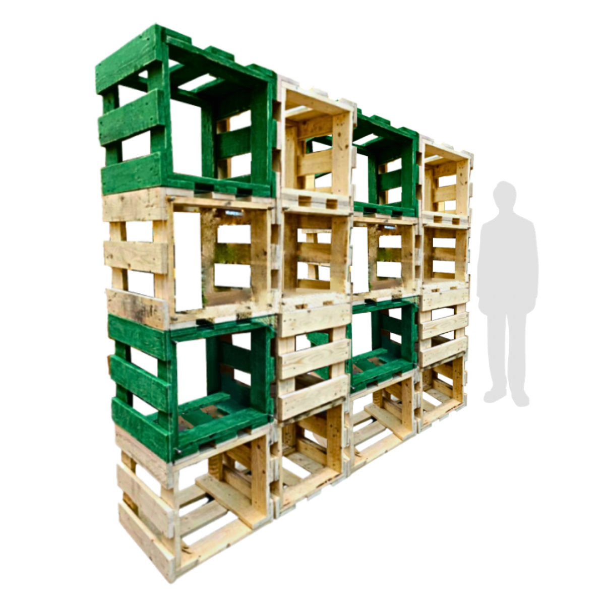 Upcycled Pallet Shelving Set - Wooden Shelf and Product Showcase Rental