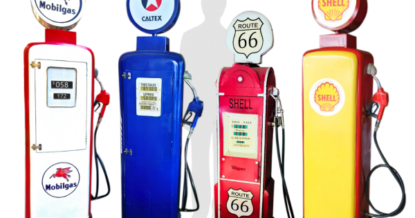 Vintage Oil Pumps - SG's Largest Gas Station and American Diner Theme ...